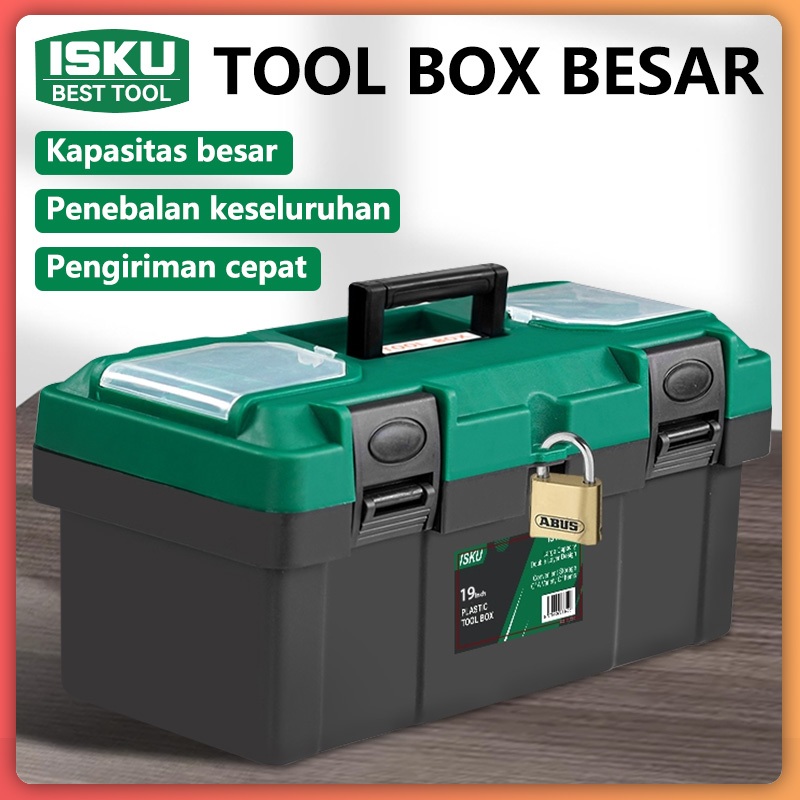 Jual ISKU Tool Box Besar 14/17/19 Inch Bahan PP Tool box set lengkap/2 ...