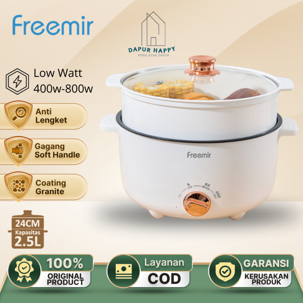 Jual freemir Panci Elektrik Magic Pot Listrik Multifungsi 24cm dengan ...