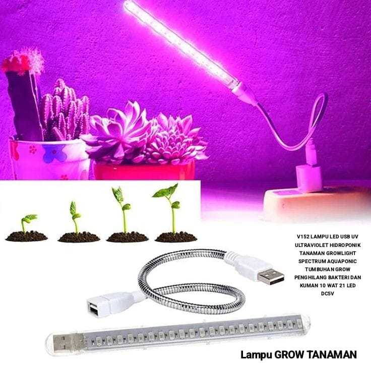 Jual V152 ORI LAMPU LED USB UV ULTRAVIOLET HIDROPONIK TANAMAN GROWLIGHT SPECTRUM AQUAPONIC ...