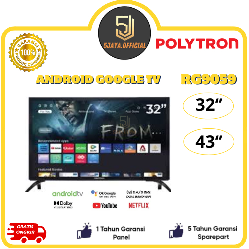 Jual TV LED Polytron Google TV 32 Inch Polytron 43 Inch Polytron ...