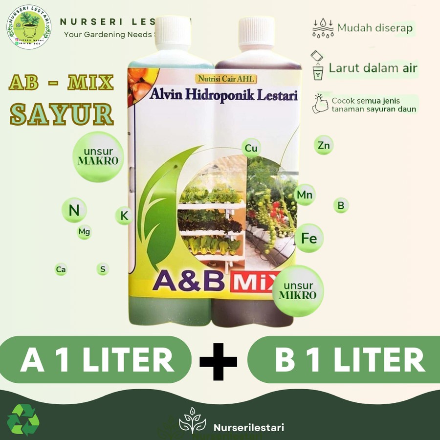 Jual PUPUK NUTRISI CAIR HIDROPONIK AB MIX SAYUR & BUAH | Shopee Indonesia