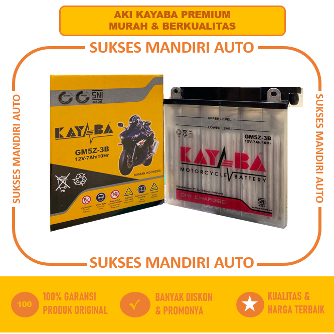 Jual Aki Motor Kayaba Smash Lama & Shogun Lama GM5Z-3B Dry Charge ...