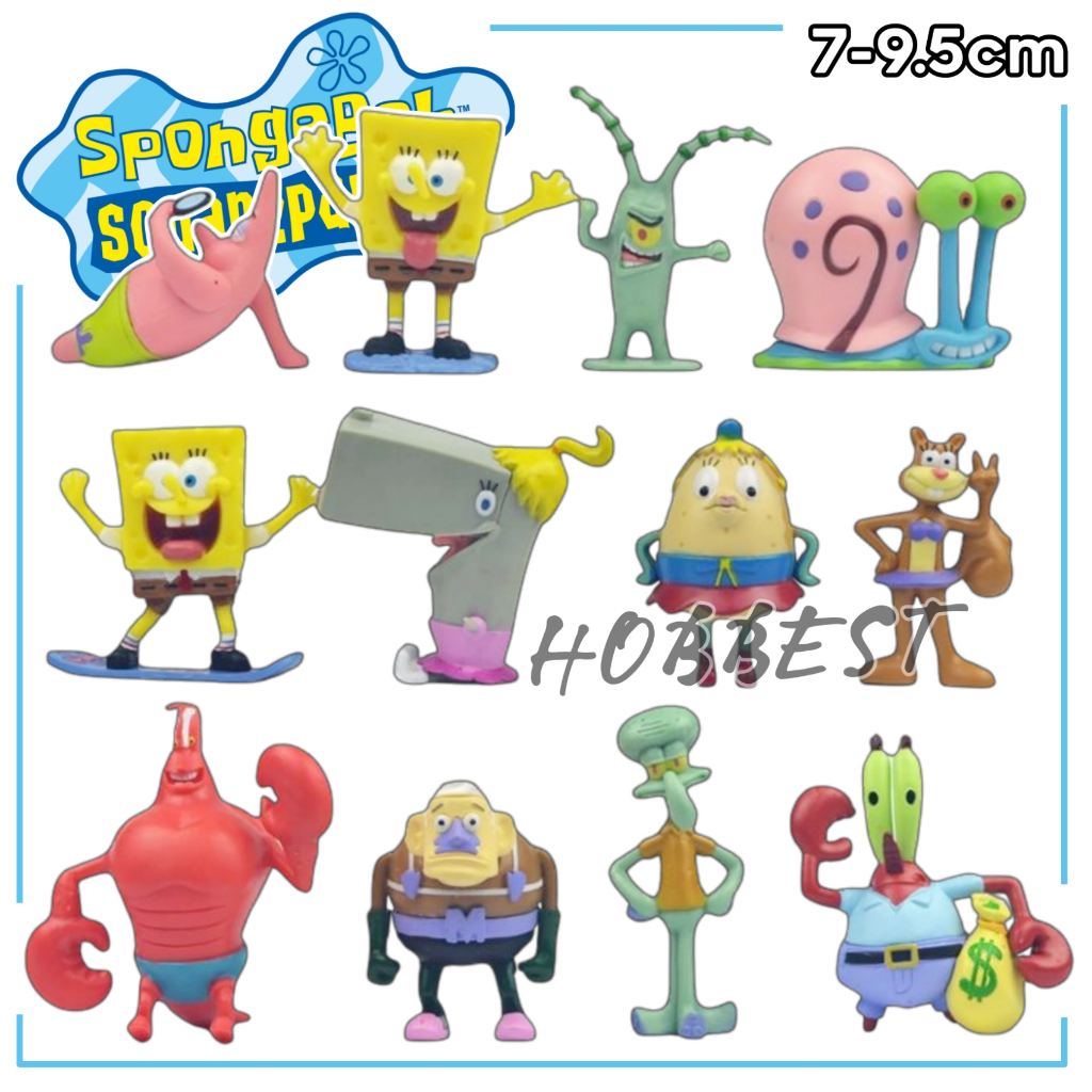 Jual Action Figure SPONGEBOB SQUAREPANTS isi 12 pcs - Miniatur Topper ...