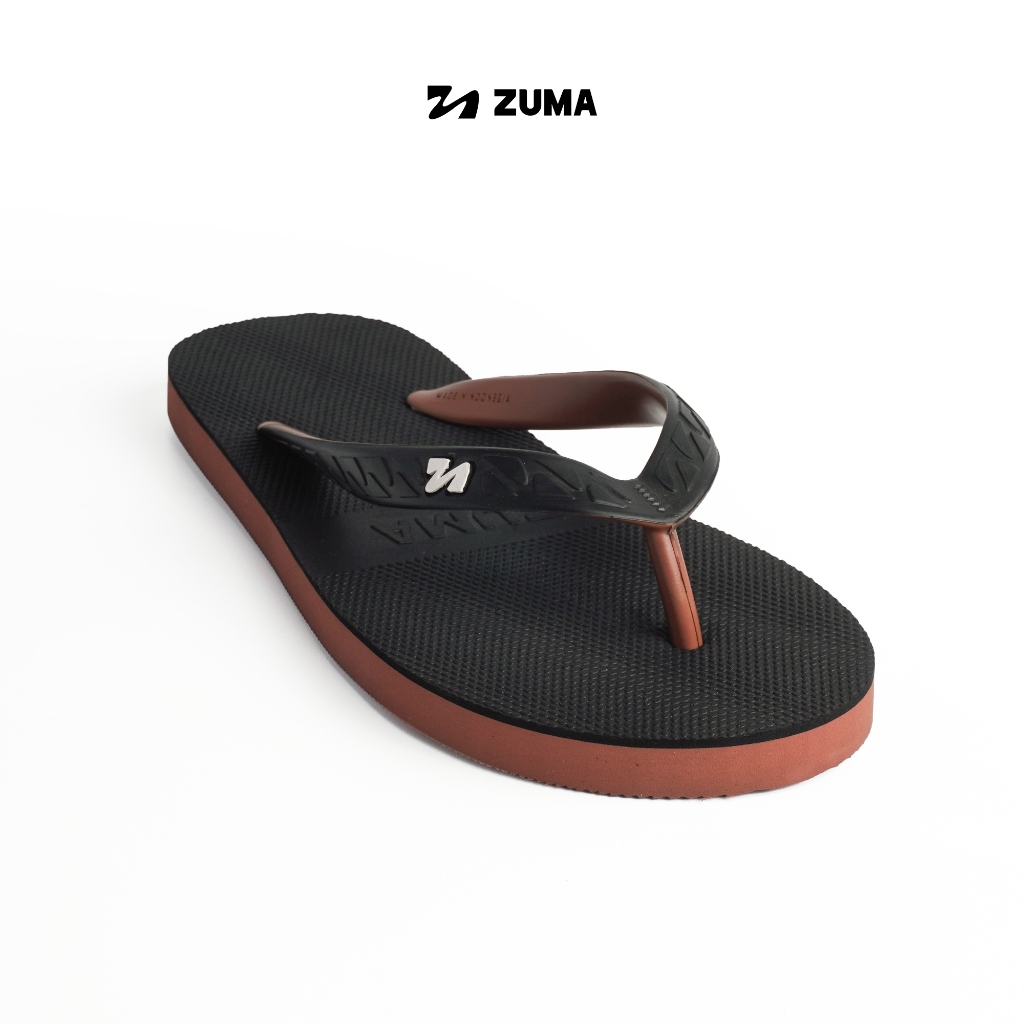 Jual Zuma Men Black Series 10 Terracotta, Sandal Jepit Pria Karet Polos ...