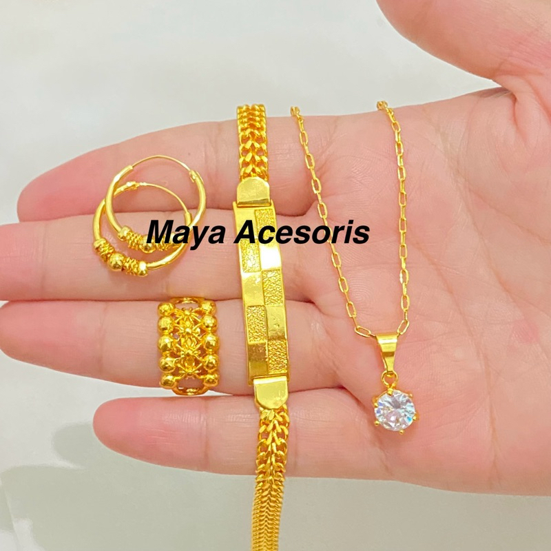 Jual Set Perhiasan Tembaga Warna Emas 24k Terbaru Mirip Emas | Shopee ...