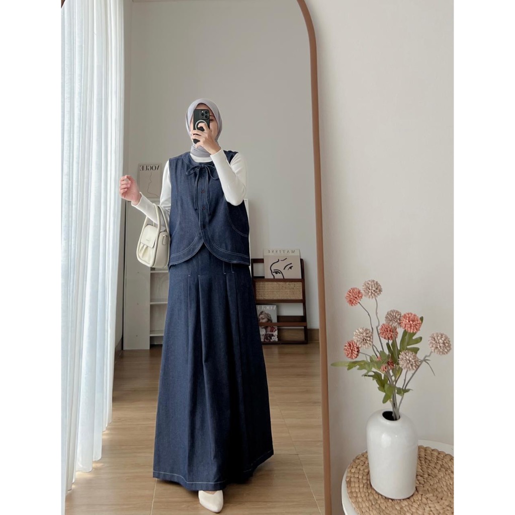 Jual COTTONKY Hasmita Set | One Set Denim | Set Wanita Kekinian ...