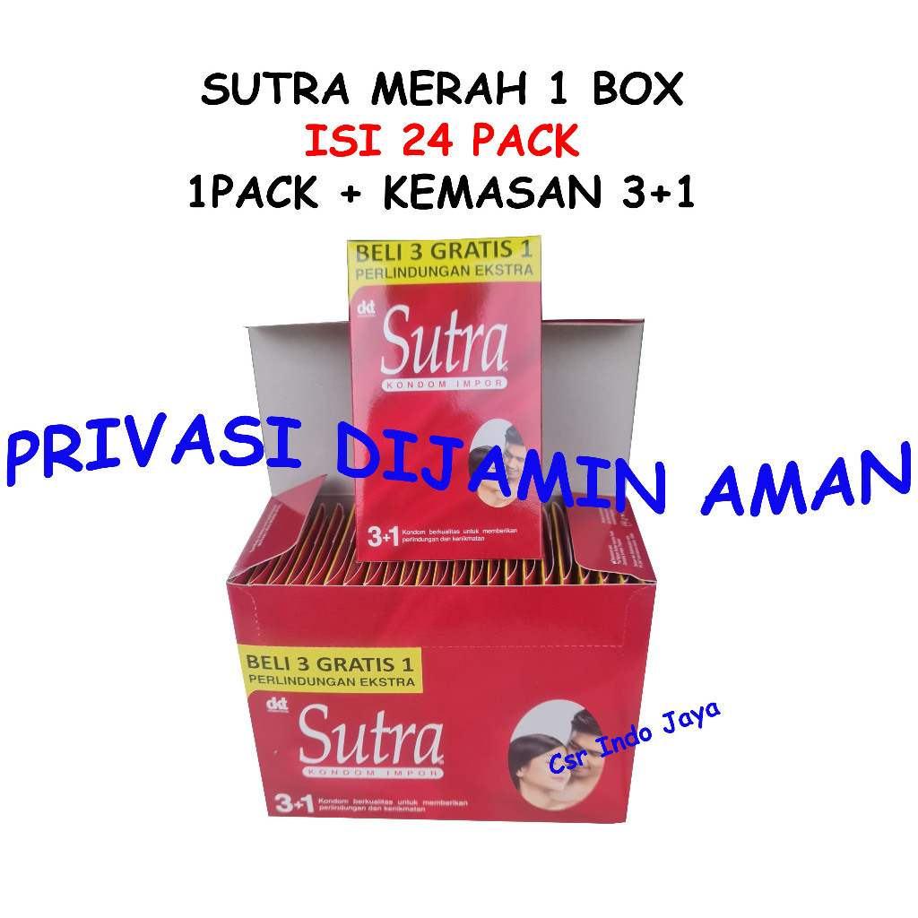 Jual Kondom Sutra Merah Isi 3 Per Box Dapat 24 Pack / Condom Classic ...