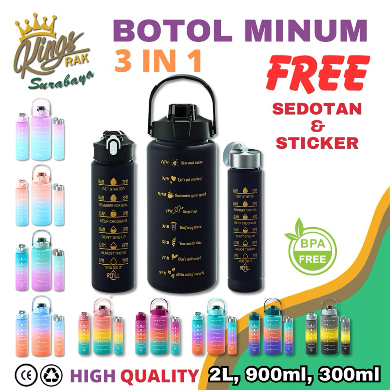 Jual Botol Minum Viral 3in1 Tumbler 2 Liter Rainbow Botol Air Anak ...