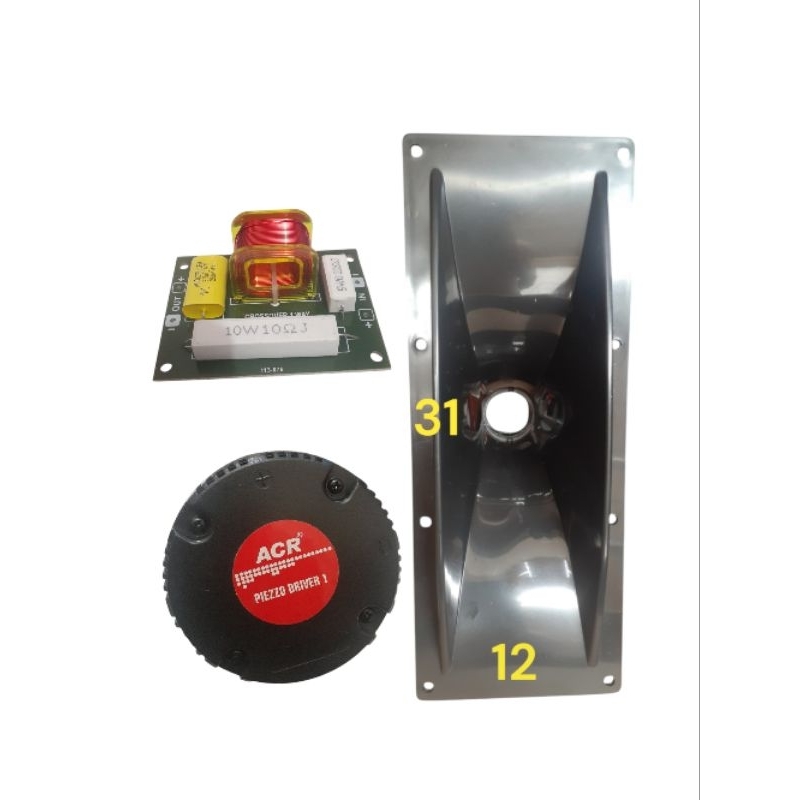 Jual Paket Tweeter ACR Piezo Plus Horn PVC 12X31 Dan Crossover Tweeter ...