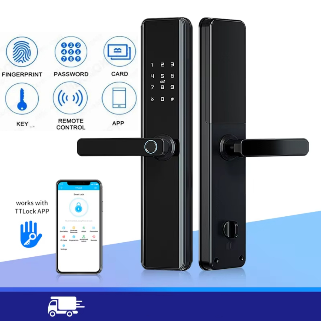 Jual Ximiir Kunci Pintu Digital Smart Door Lock Fingerprint aluminium kartu Password RFID Alarm ...