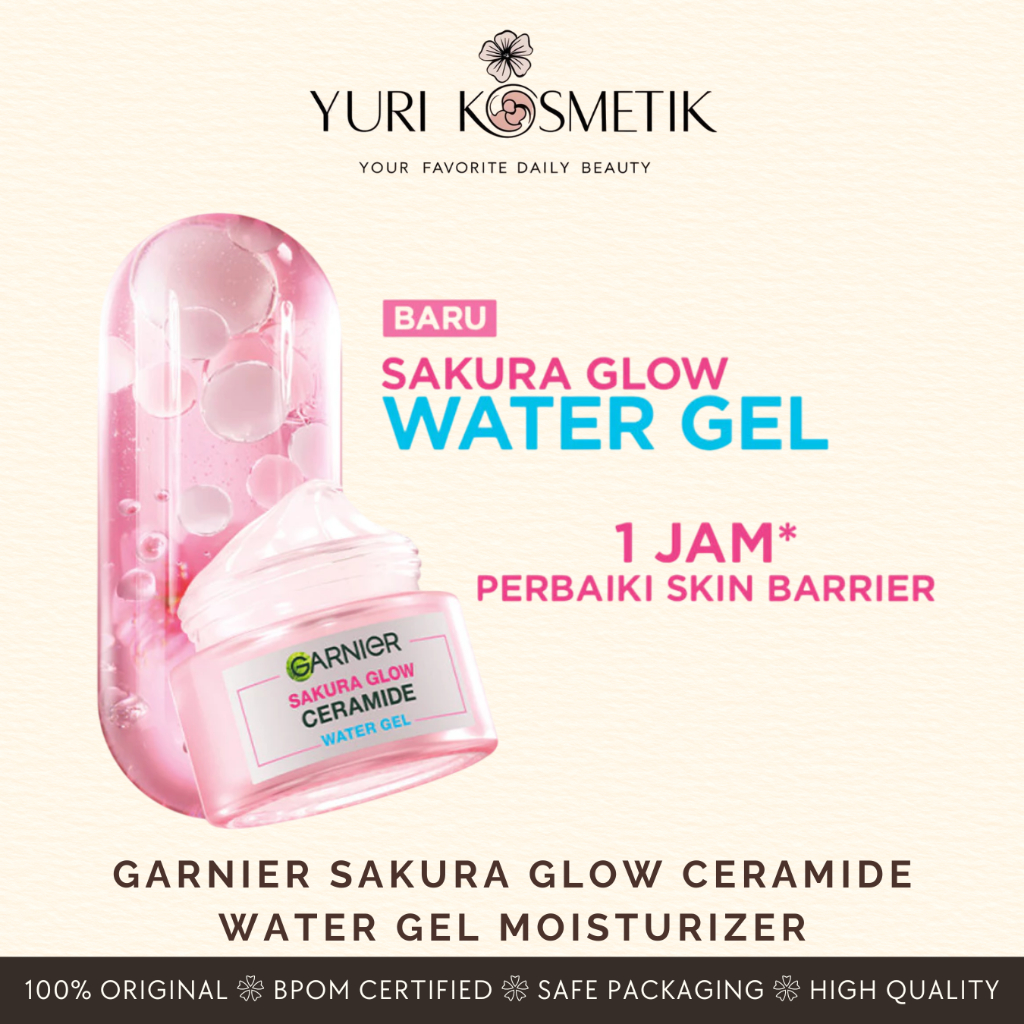 Jual Garnier Sakura Glow CERAMIDE WATER GEL MOISTURIZER 50ml/20ml ...