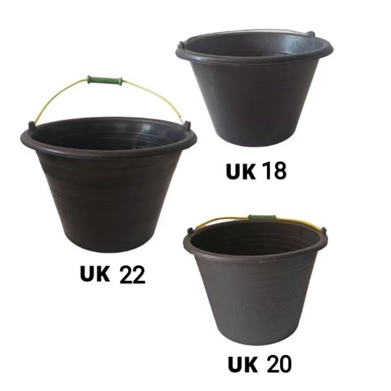 Jual Ember Plastik Hitam Gagang kawat/ Ember Cor Hitam Tebal/ Ember ...
