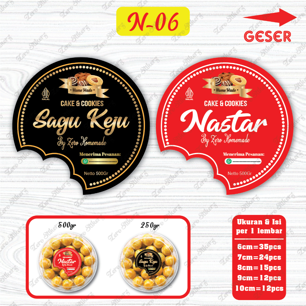 Jual Stiker Toples 250 dan 500 gram custom logo / stiker nastar ...