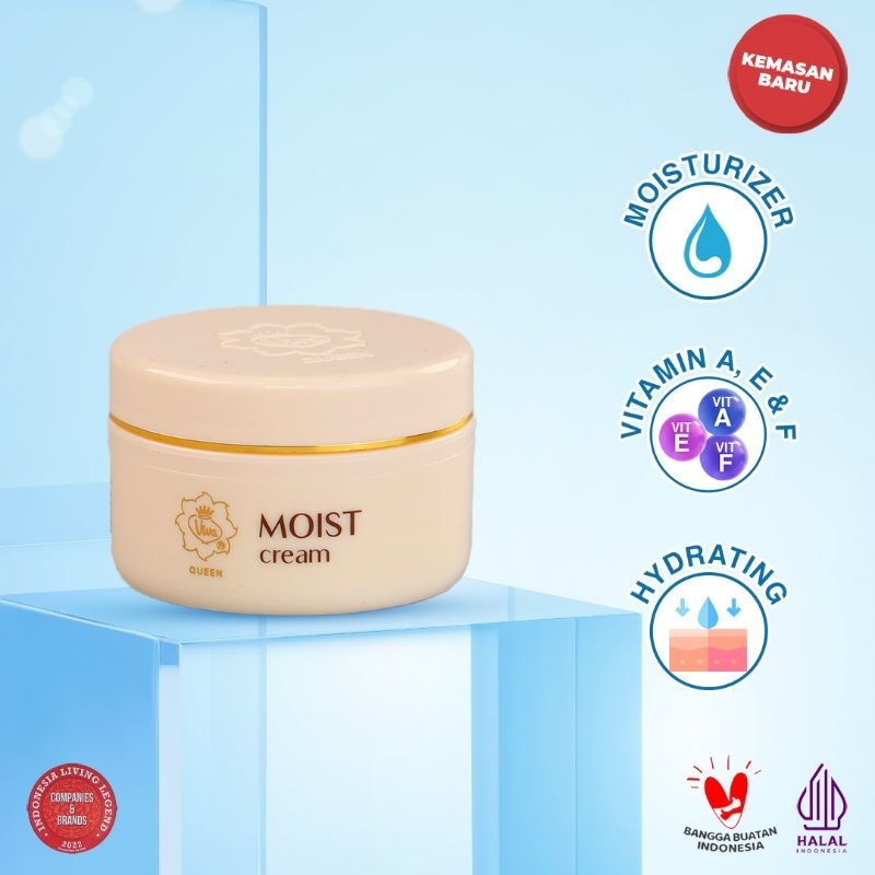 Jual VIVA Queen Moist Cream 22g with Moisturizer, Vitamin A, E & F ...