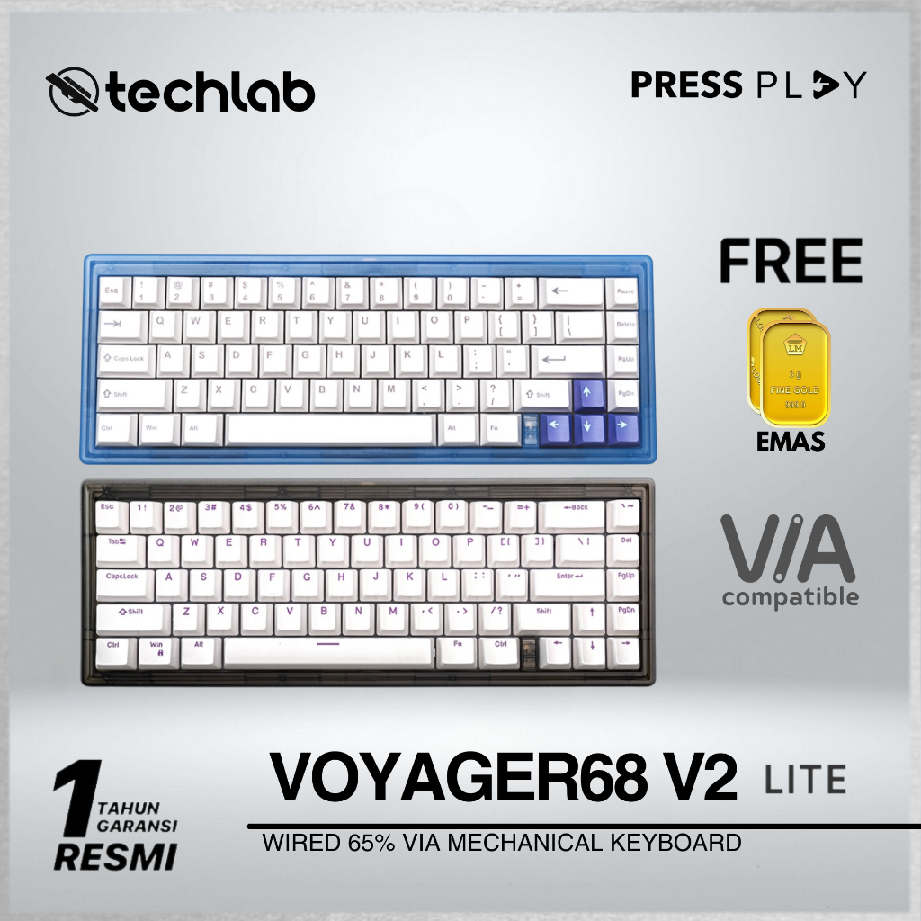 Jual Press Play Voyager68 / Voyager 68 Lite Wired Mechanical Keyboard ...