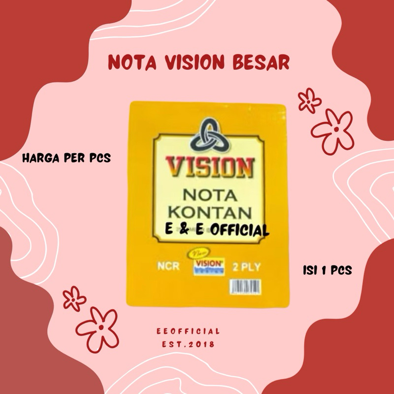 Jual NOTA VISION BESAR 2PLY / BUKU NOTA KONTAN NCR 2 PLY BESAR | Shopee ...