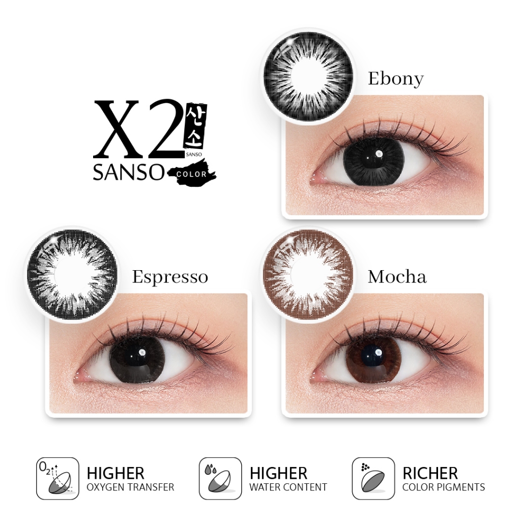 Jual X2 Sanso Black - Espresso | Ebony | Mocha | X2 Softlens | Soflens ...