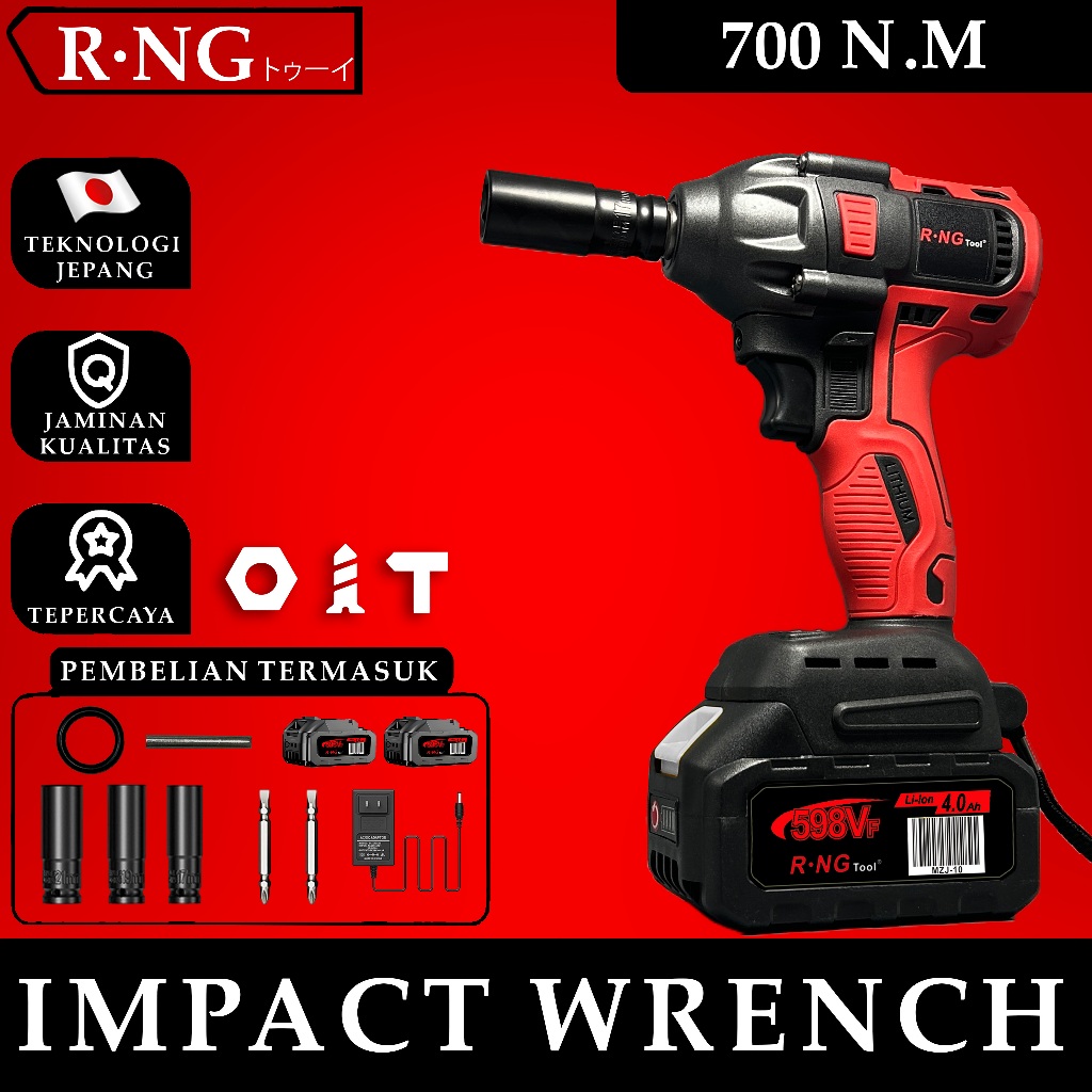 Jual RNG 598V 700 N/M impact wrench mesin impact kunci impact cordless ...