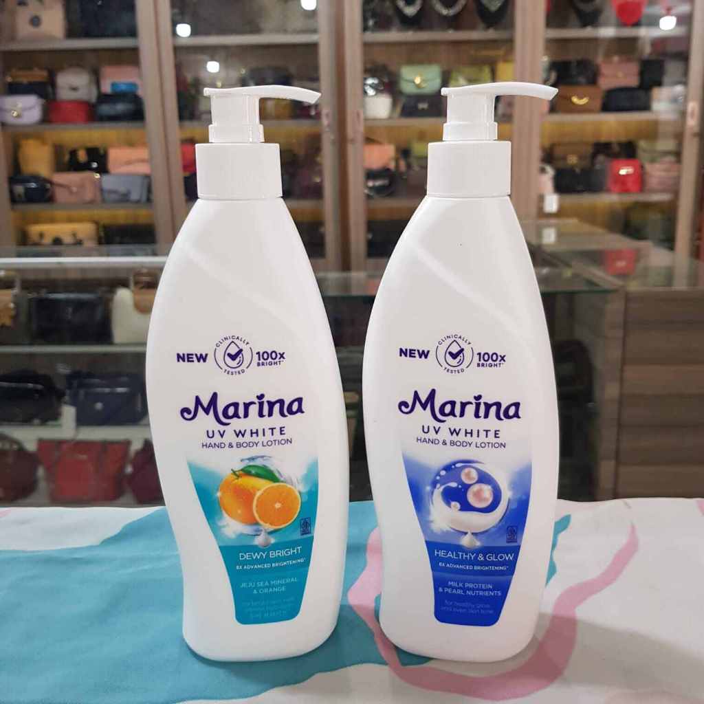 Jual Marina UV White Dewy Bright / Health & Glow Hand & Body Lotion ...