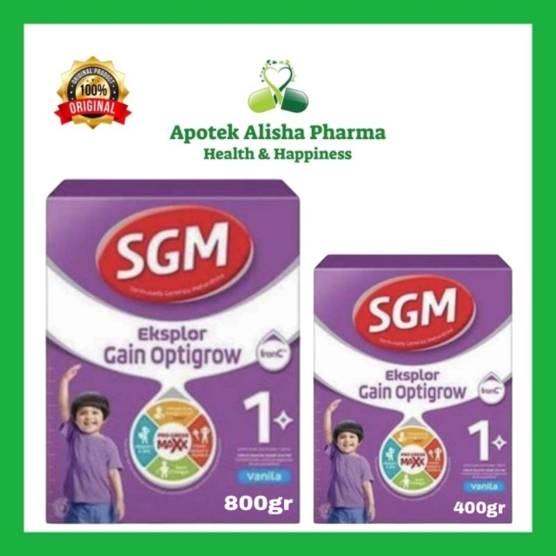 Jual SGM Eksplor Gain Optigrow 1+ 800gr dan 400gr Susu Ungu Anak Usia 1 ...