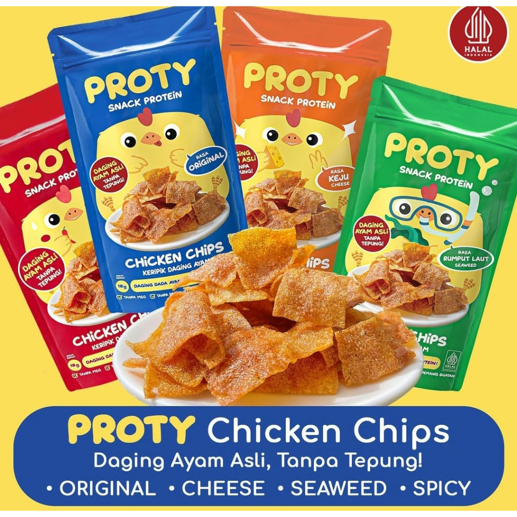 Jual Proty Snack Protein Anak dan Keluarga - Chicken Chips Original No ...