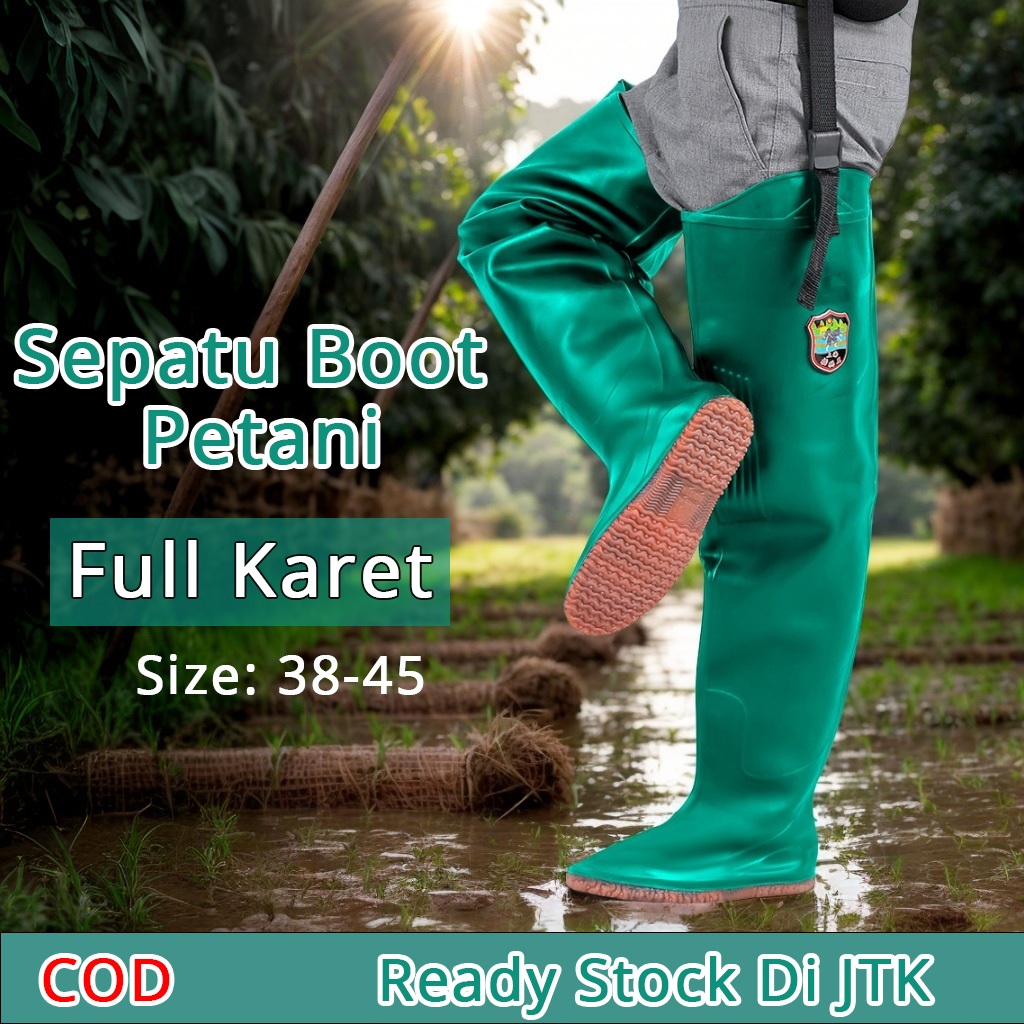 Jual Sepatu Sawah Rawa Full Karet Anti Ular Panjang Petani Anti Keong ...