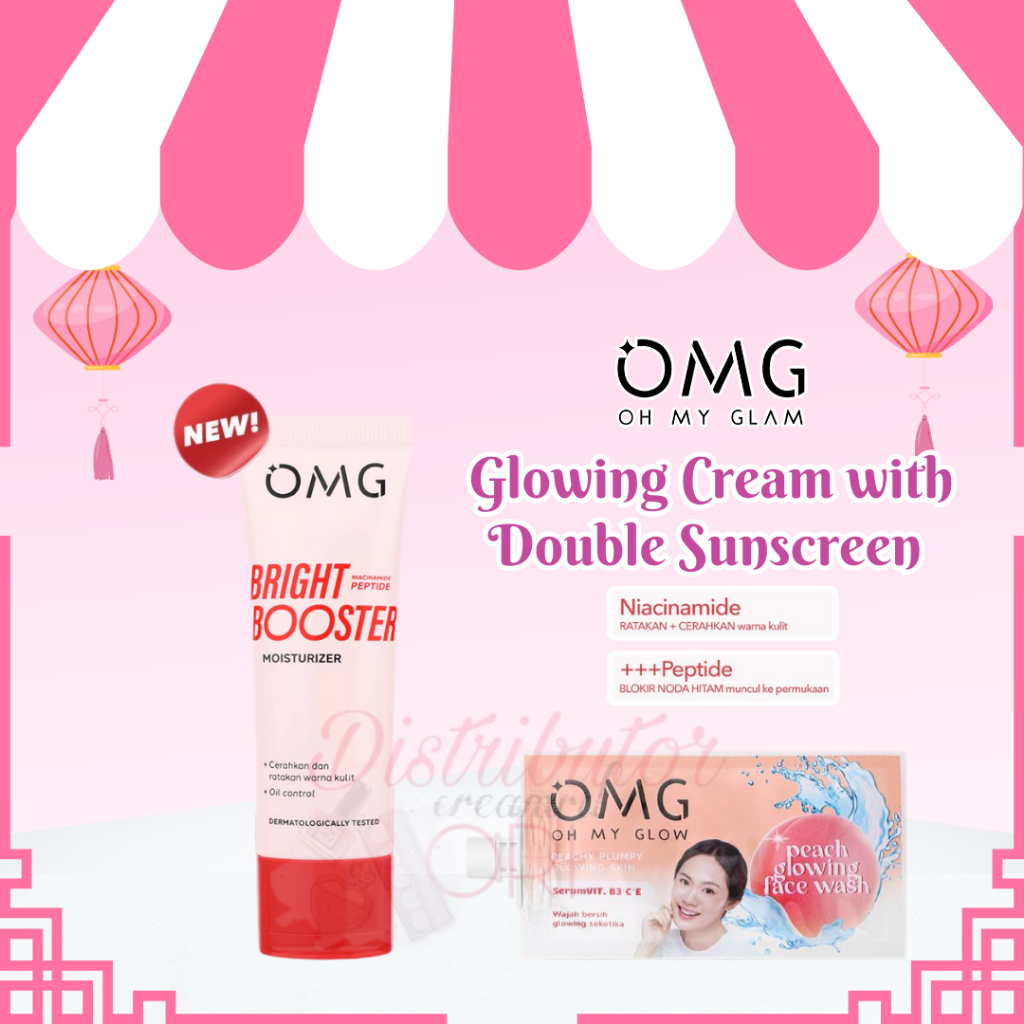 Jual OMG Oh My Glow Peach Glowing Cream with Double Sunscreen Filter ...