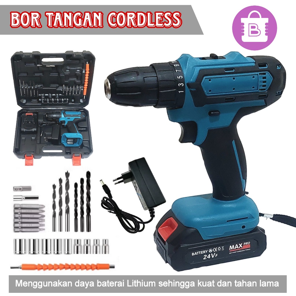 Jual Bor Tangan Baterai | Drill Impact Cordless | Bor Besi / Tembok ...