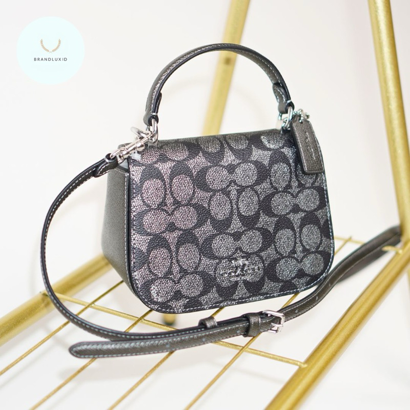 Jual Coach Lysa Top Handle Bag In Signature Canvas Gunmetal Multi ...