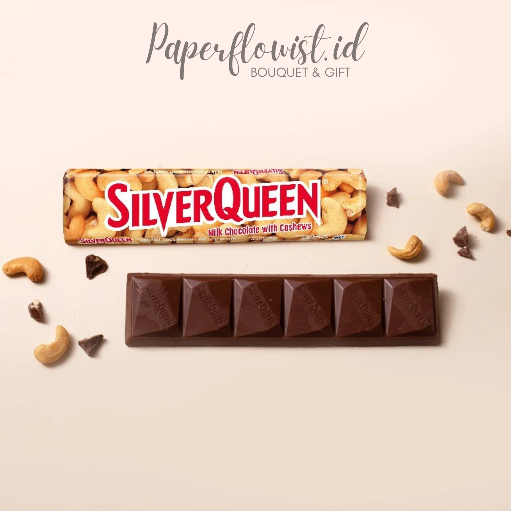 Jual 𝙋𝘼𝙋𝙀𝙍𝙄𝙎 [EXTRA] 𝗦𝗶𝗹𝘃𝗲𝗿𝗤𝘂𝗲𝗲𝗻 Milk Chocolate with Cashew 25gr 58gr ...