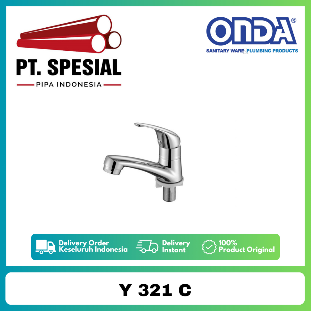 Jual Kran Wastafel Y 321 C Onda 1/2" / Kran Air Push Up Down Onda - 06 | Shopee Indonesia