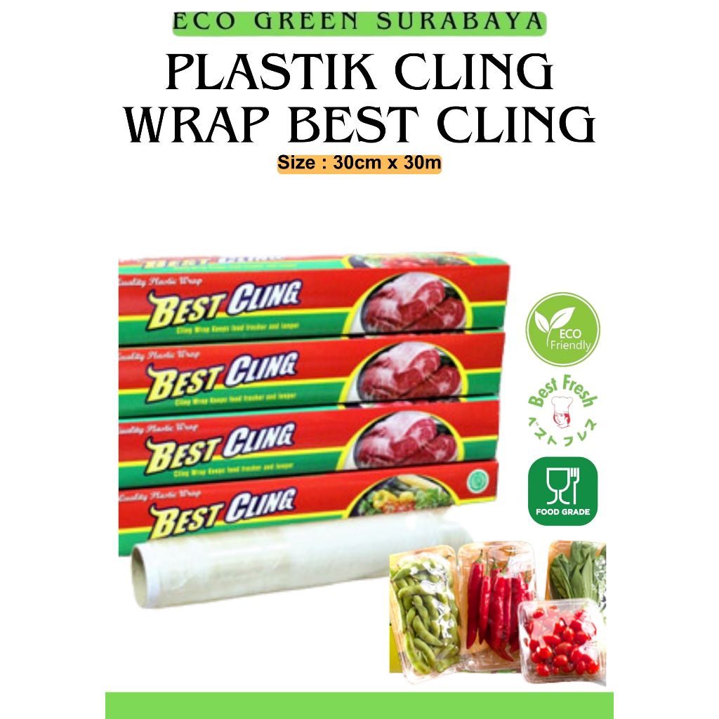 Jual Plastik Cling | BEST CLING PLASTIC WRAP 30 Cm x 30 M / PLASTIK ...