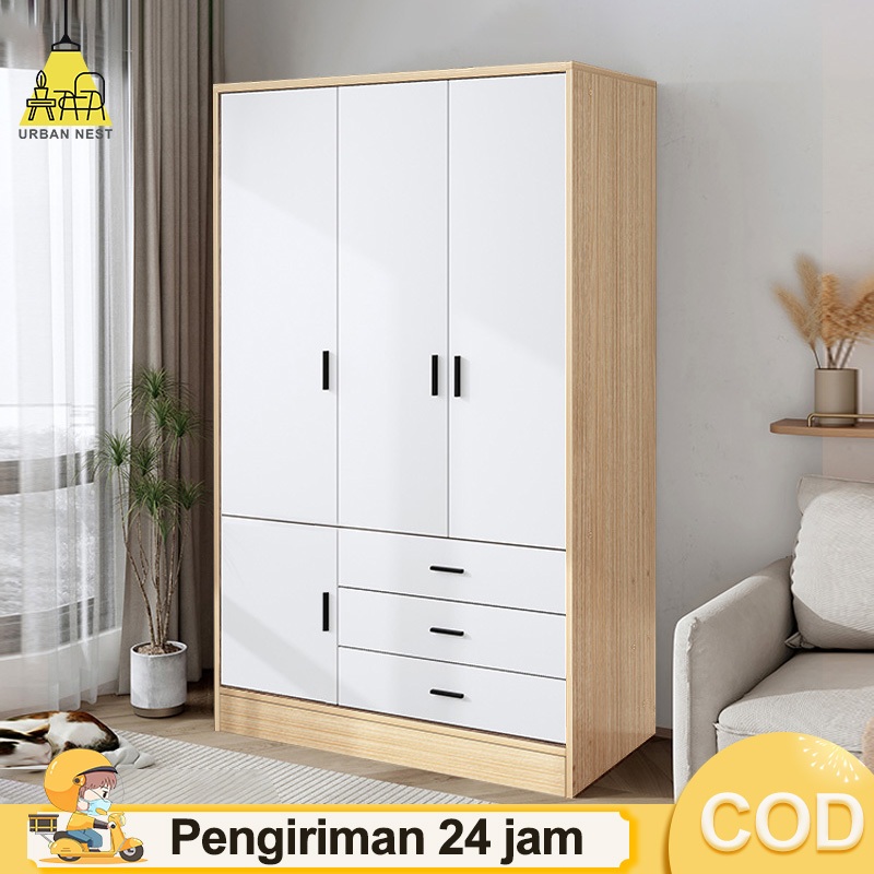 Jual COD Lemari Pakaian Minimalis 3 Pintu Modern | Luna Lpm 301 | Motif Kayu | Pengiriman 24 Jam ...