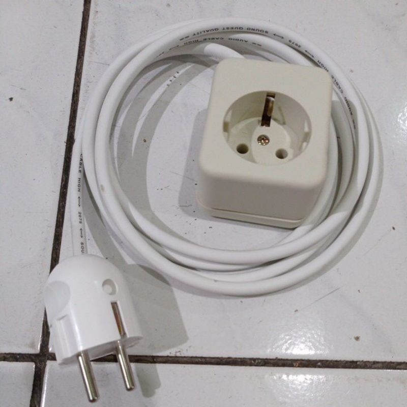 Jual STOP KONTAK 1 LOBANG+STEKER+TALI 3M MEREK UTICON KABEL TEMBAGA ...