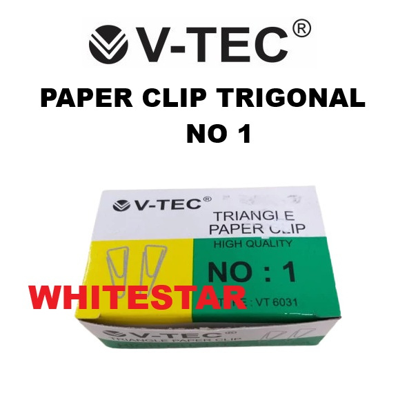 Jual paper clip no 1 / trigonal clip / jepit kertas v-tec | Shopee ...