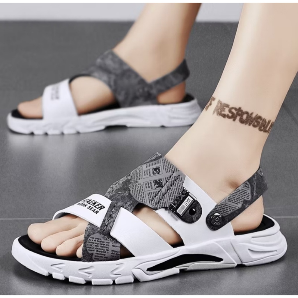 Jual Sendal pria slop sendal pria kekinian sandal pria keren sandal ...