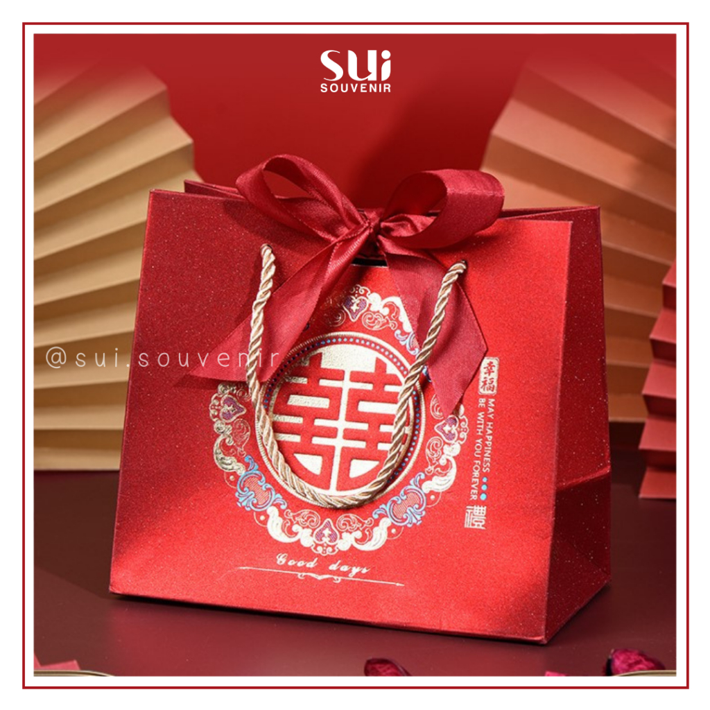 Jual SUI SOUVENIR | PAPER BAG SHUANG XI GLITTER WEDDING MEWAH | Shopee ...
