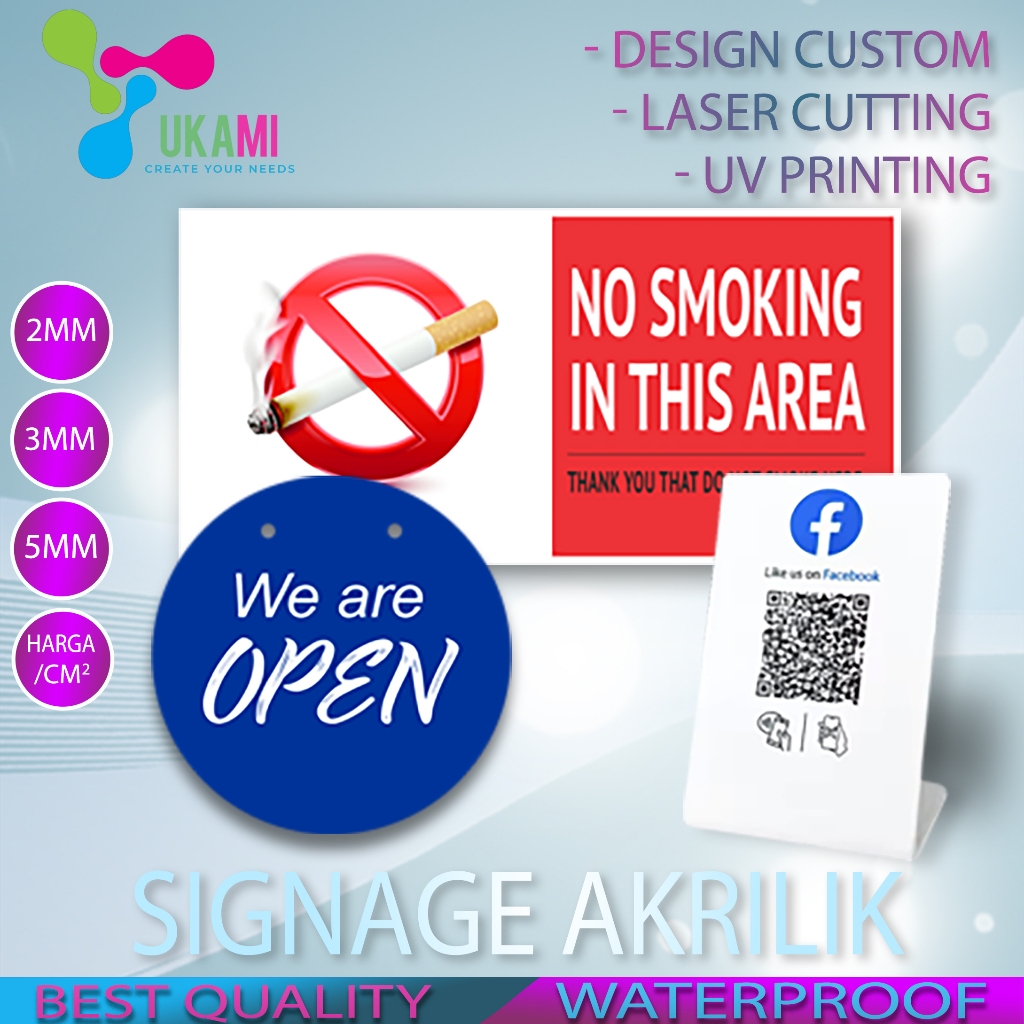 Jual Custom Signage Akrilik Print UV Papan Nama Acrylic Sign Board ...