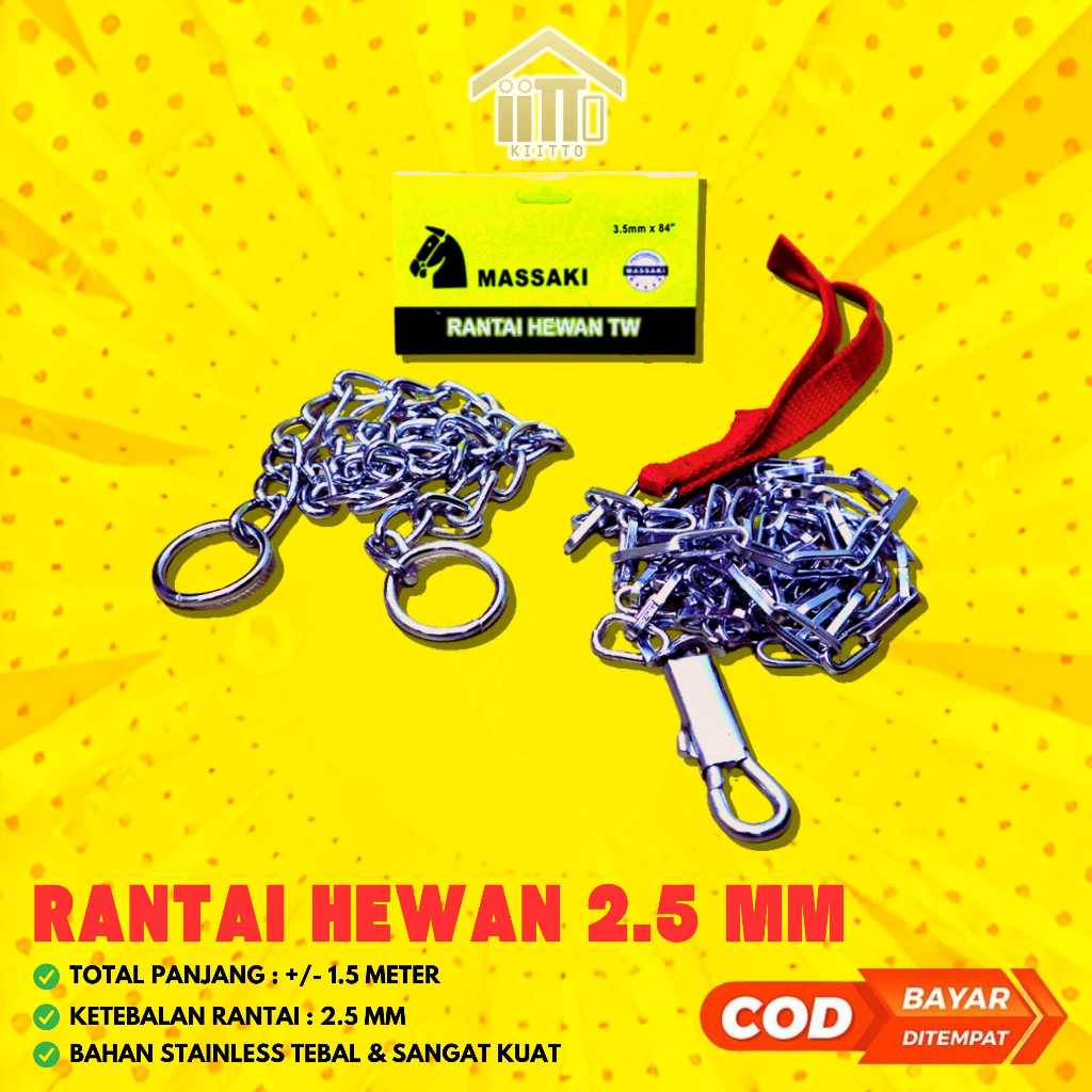 Jual RANTAI ANJING / RANTAI HEWAN STAINLESS 2.5 MM x 1,5 METER / RANTAI ...