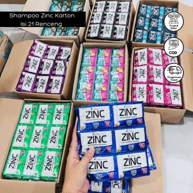 Jual ( 1 Dus Isi 21 Renteng ) Shampo Zinc Kemasan Sachet 10ml | Shopee ...