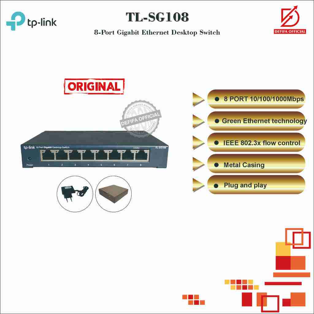 Jual TP-Link TL-SG108 8-Port Gigabit Desktop Switch | Shopee Indonesia