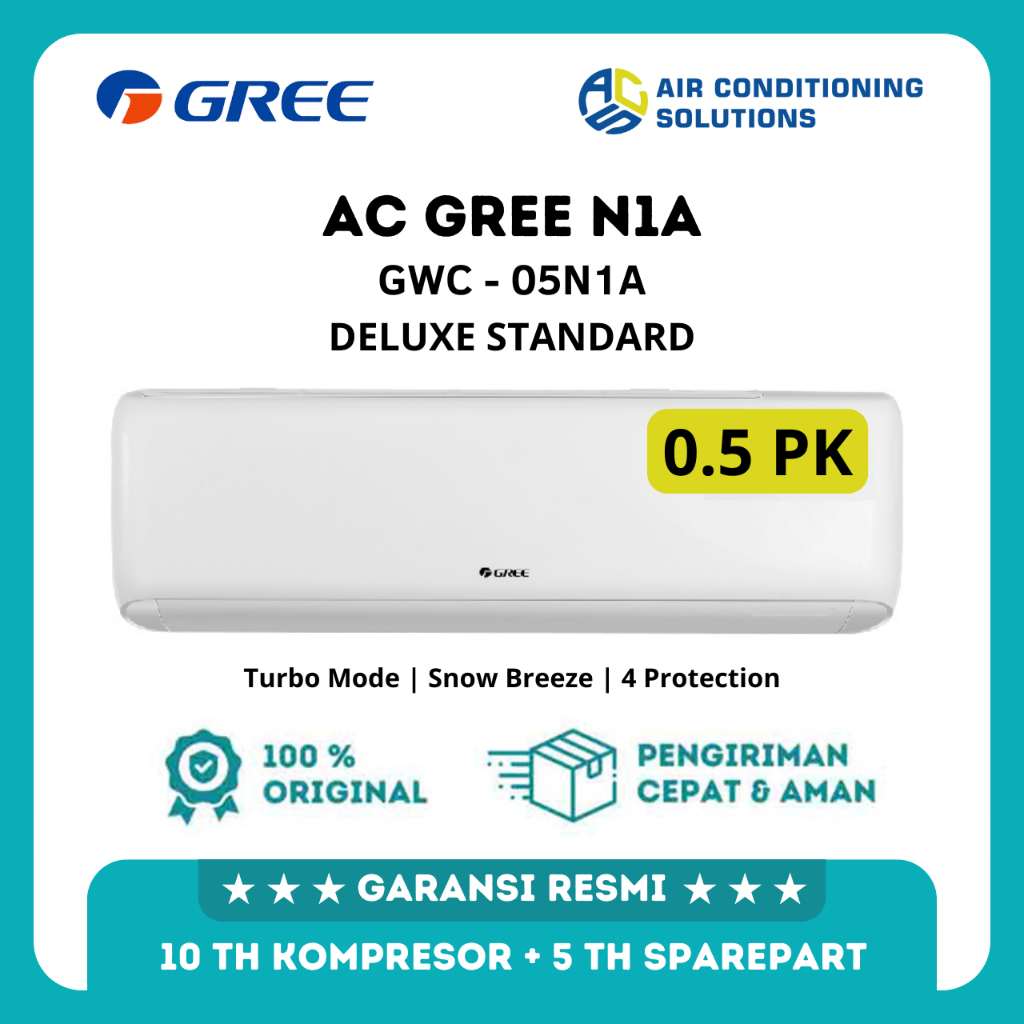Jual AC GREE DELUXE STANDARD N1A Series - 1/2PK - GWC-05N1A - KOMPRESSOR BLACK DIAMOND FIN ...