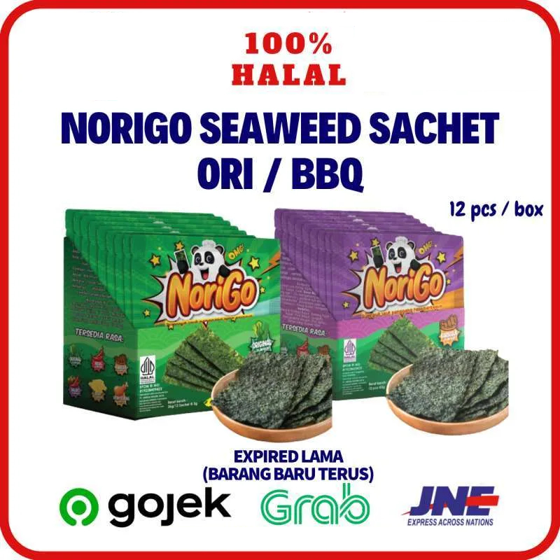Jual Camilan Makanan Ringan Snack Norigo Rumput Laut Sachet 12s Rasa ...