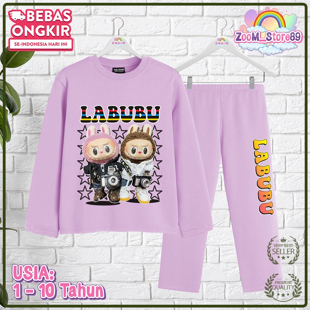 Jual LABUBU SETELAN Baju Tidur Anak Perempuan Lengan Panjang Celana Panjang Ukuran S Sampai XXL ...