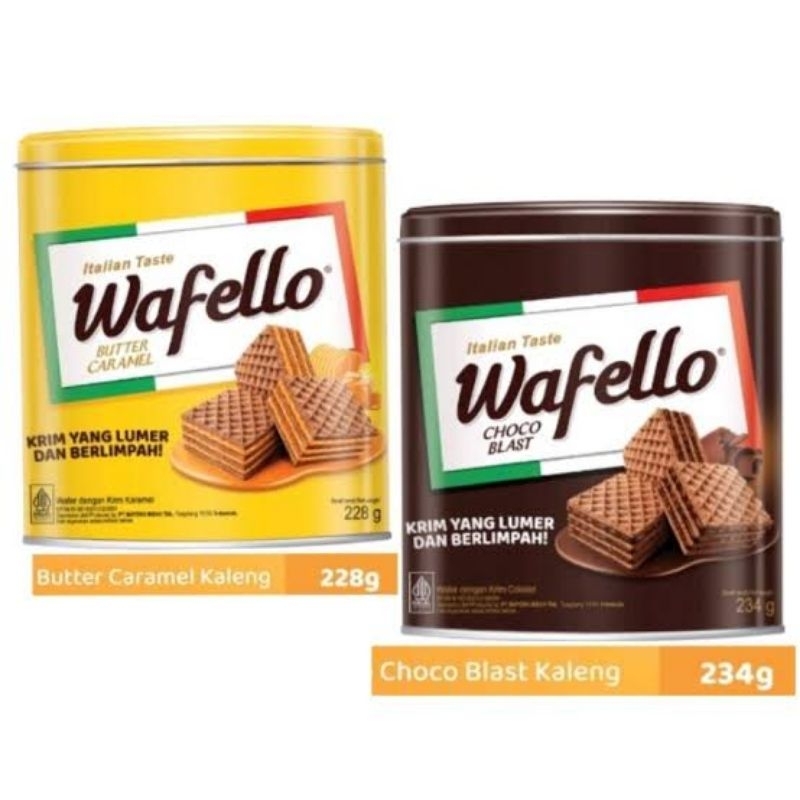 Jual ROMA WAFFELO KALENG 234g/QAFER COKLAT CARAMEL WAFELLO | Shopee ...