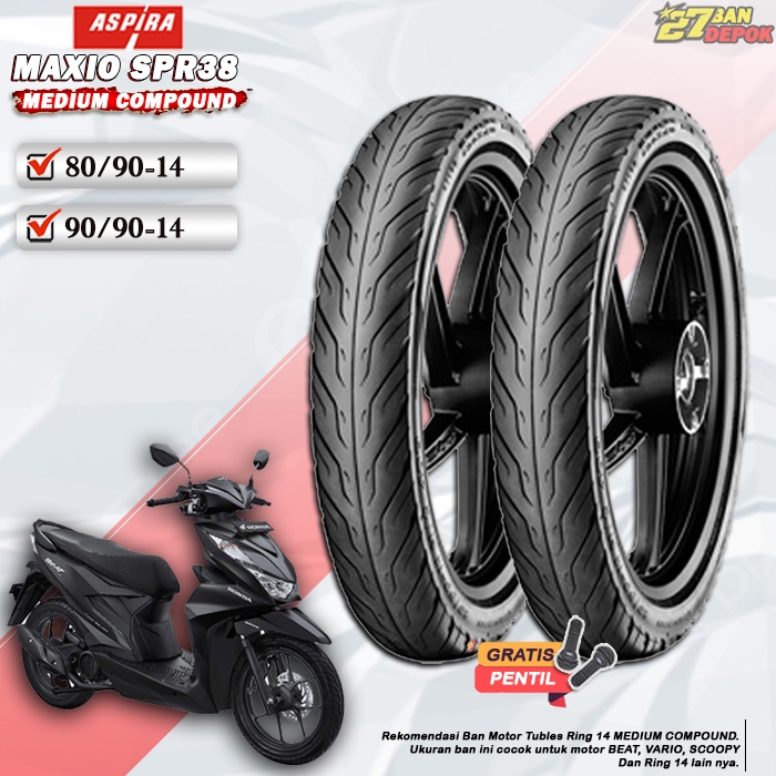 Jual Ban Motor Beat Aspira SPR38 Ring 14 Tubles Ban Motor Tubeless Mio ...