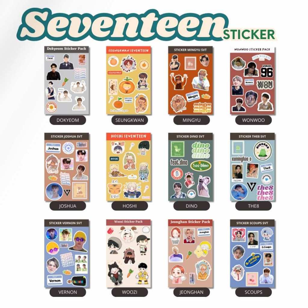Jual Sticker SEVENTEEN kpop carat aesthetic cute freebies case HP ...