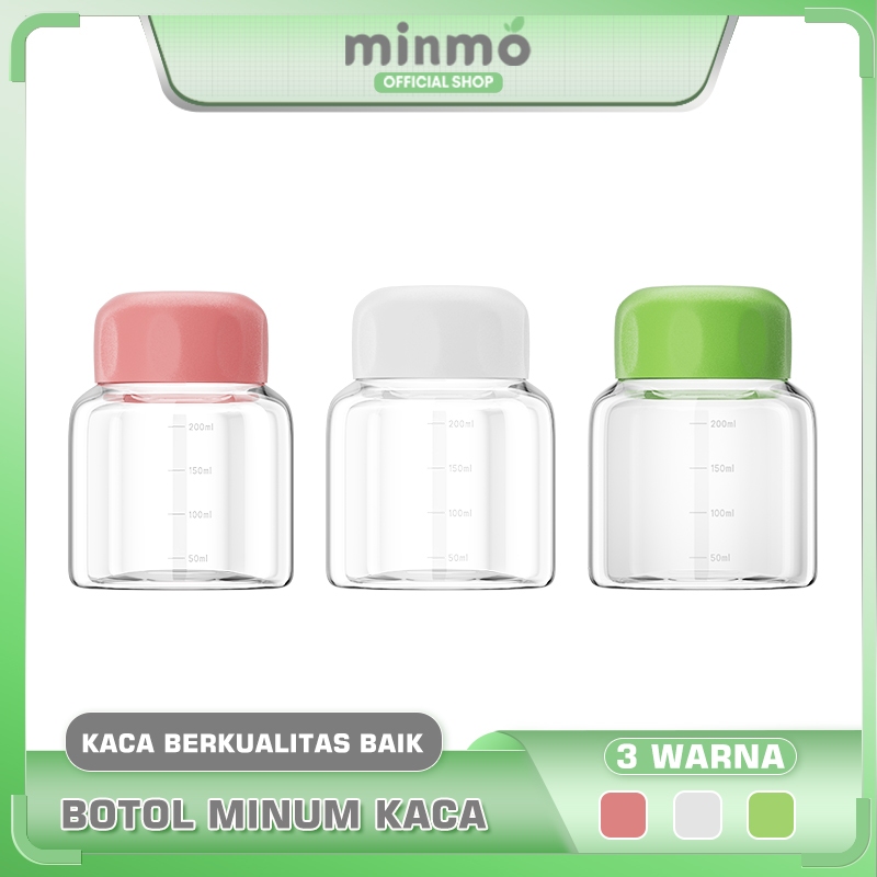 Jual minmo 300ml Botol Minum Jus Kaca Botol Minum Gelas Air Mini Anti ...