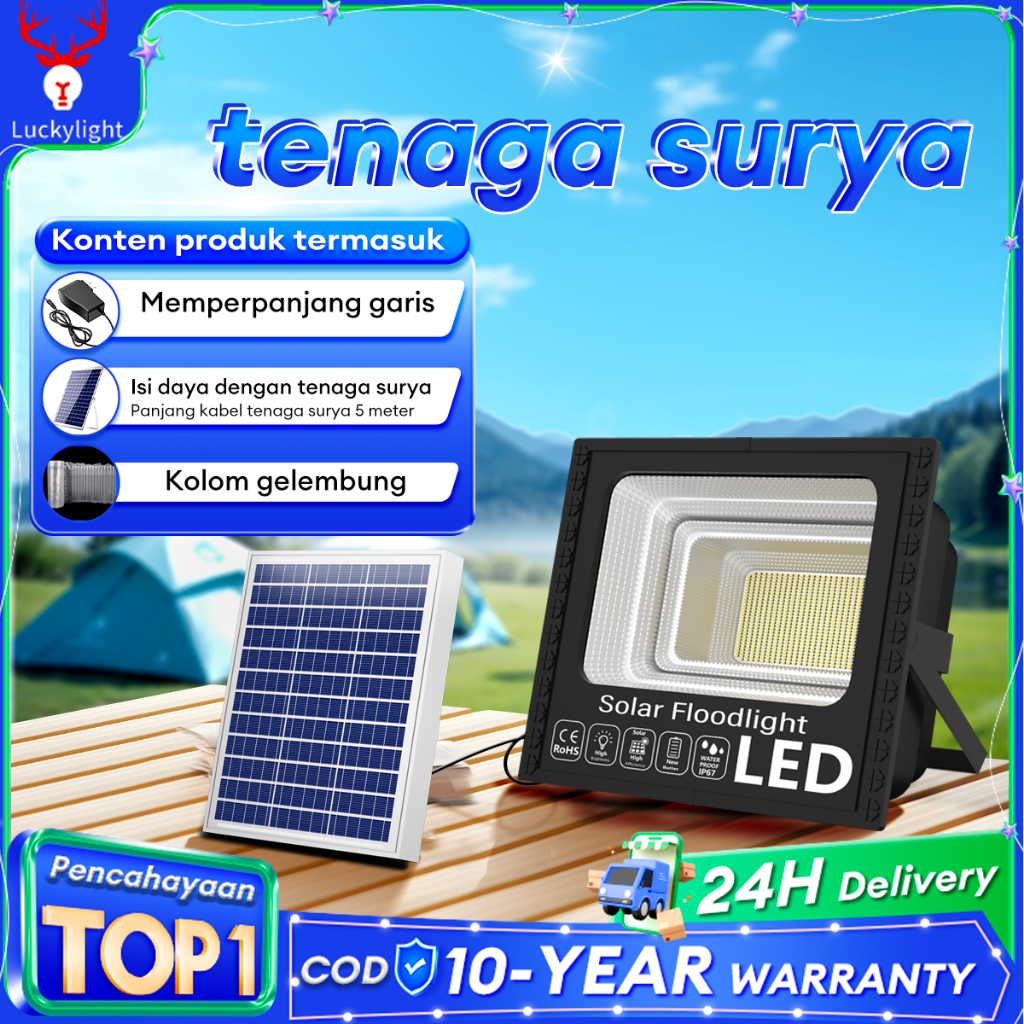 Jual 【Garansi 10 tahun】Lampu tenaga surya Lampu solar panel Lampu sorot ...