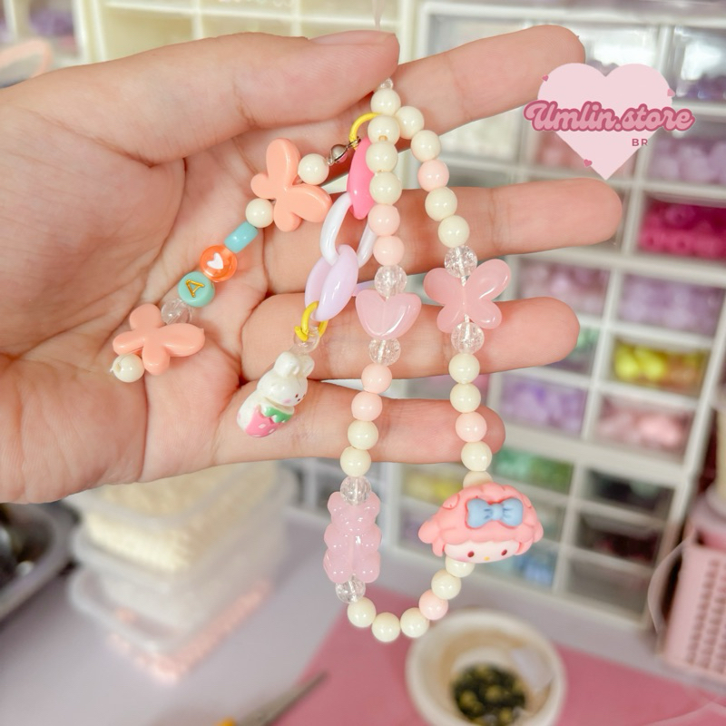 Jual strap phone beruang di atas awan custom nama | Shopee Indonesia